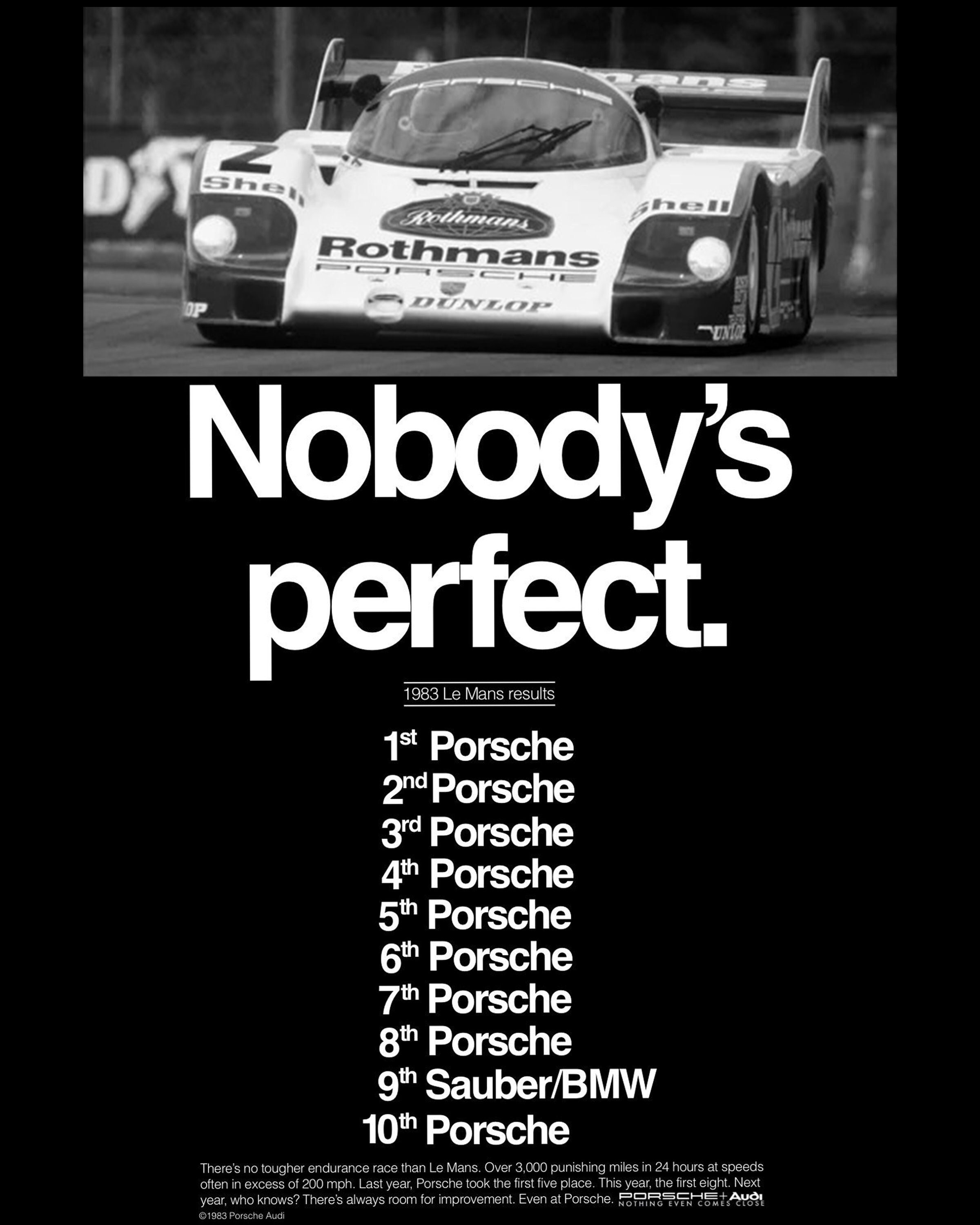 Porsche 956 1983 Le Mans Race Car Poster 8x10 Print Rothman's Racing ...