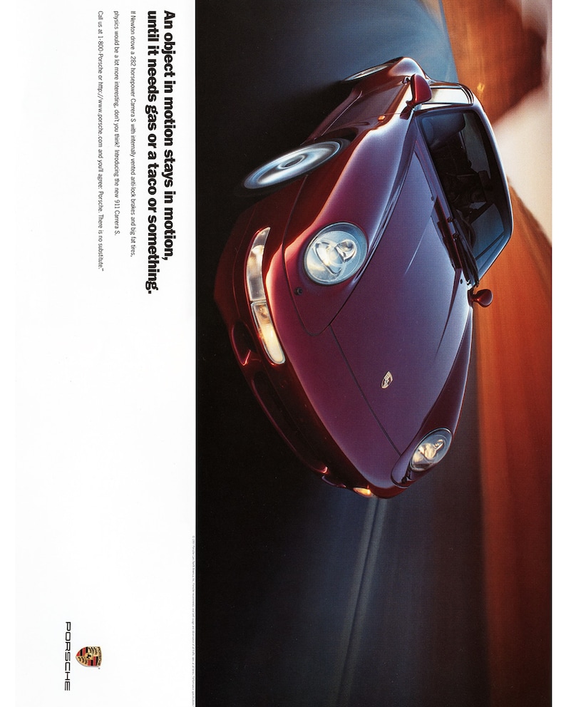 Porsche 911 fast Airline Food Poster 8x10 Print Sports Car Vintage ...