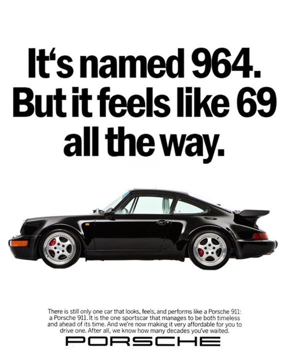 Porsche 911 Turbo 964 "feels Like 69" Poster 8"x10" Print Sports Car ...