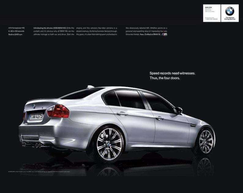 BMW E92 E90 M3 Historic Sometimes History Repeats Itself 8x10 Poster ...