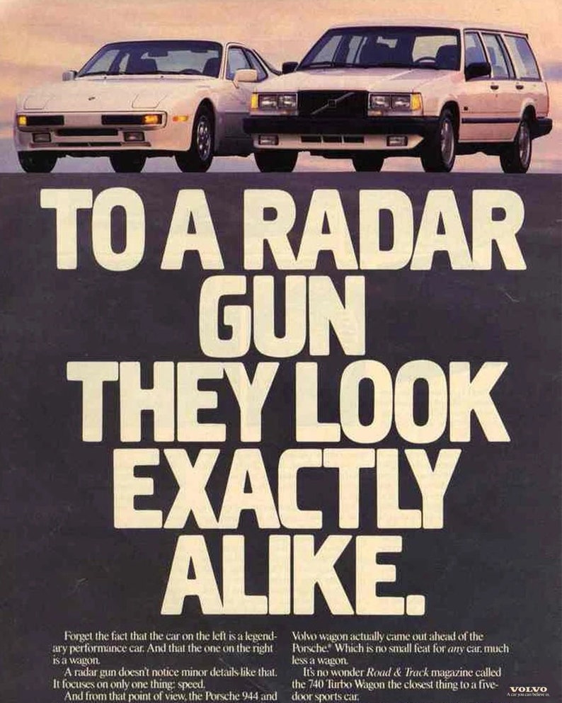 Lamborghini Countach Volvo Wagon RADAR GUN Porsche 944 Lotus 8x10 ...