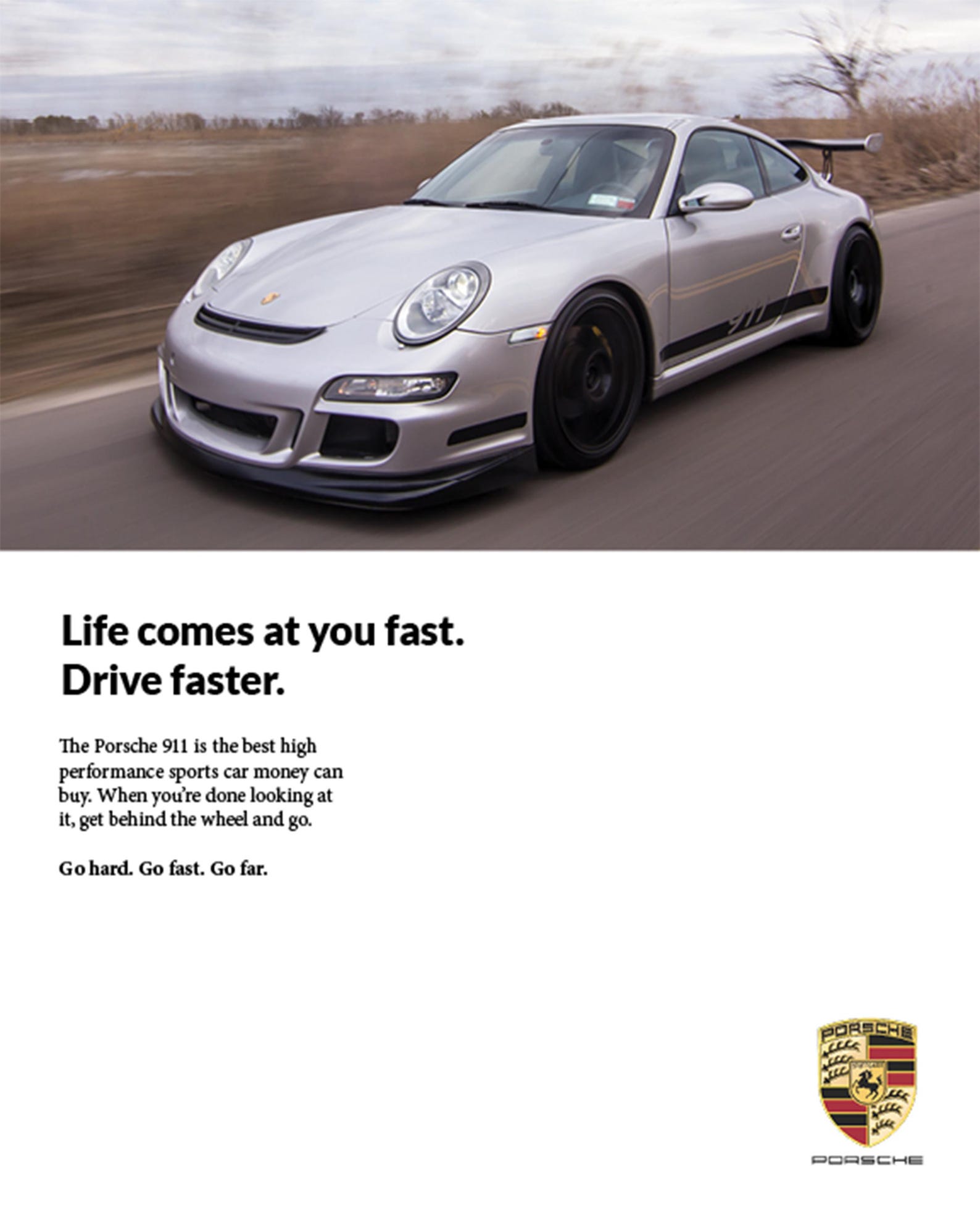 Porsche Carrera 911 GT3 Rear View Drive Faster Racecar Motorsport 8"x10 ...
