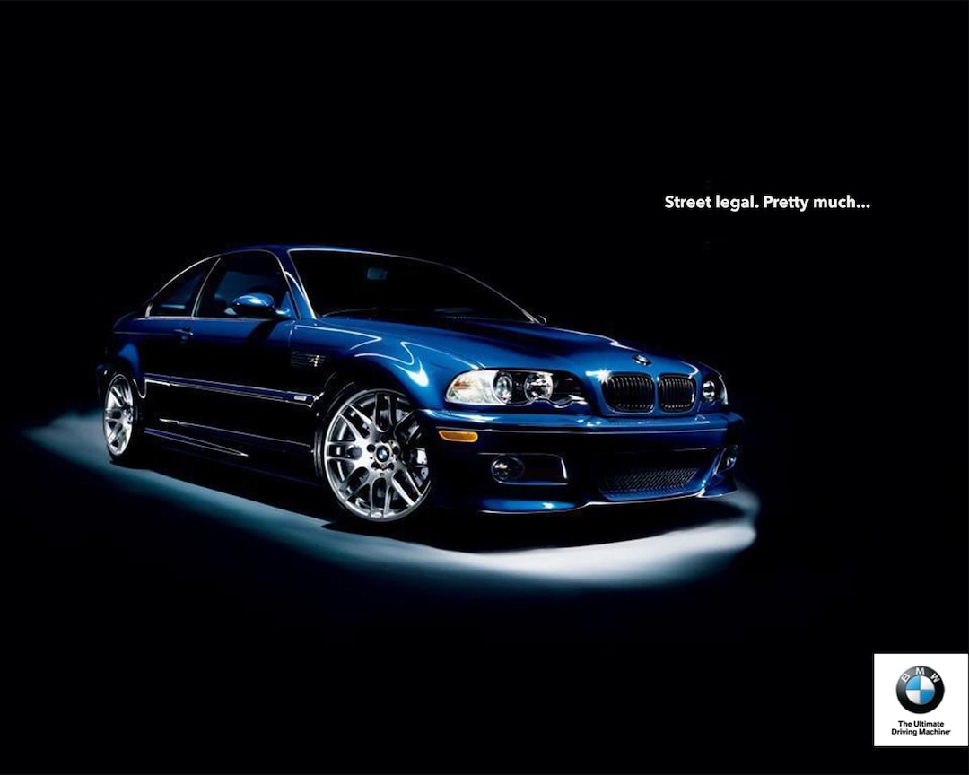 BMW E46 M3 Street Legal Pretty Much Interlagos Blue 8x10 Poster Print ...