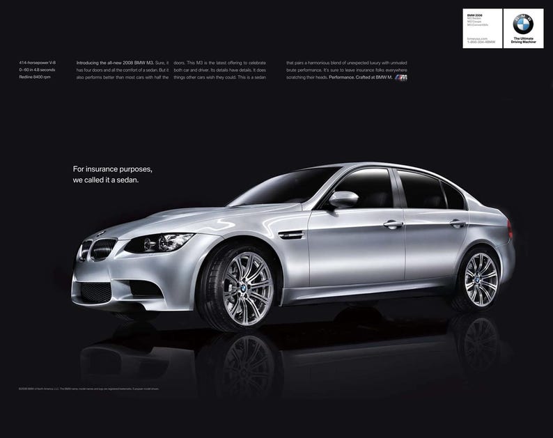 BMW E92 E90 M3 Historic Sometimes History Repeats Itself 8x10 Poster ...
