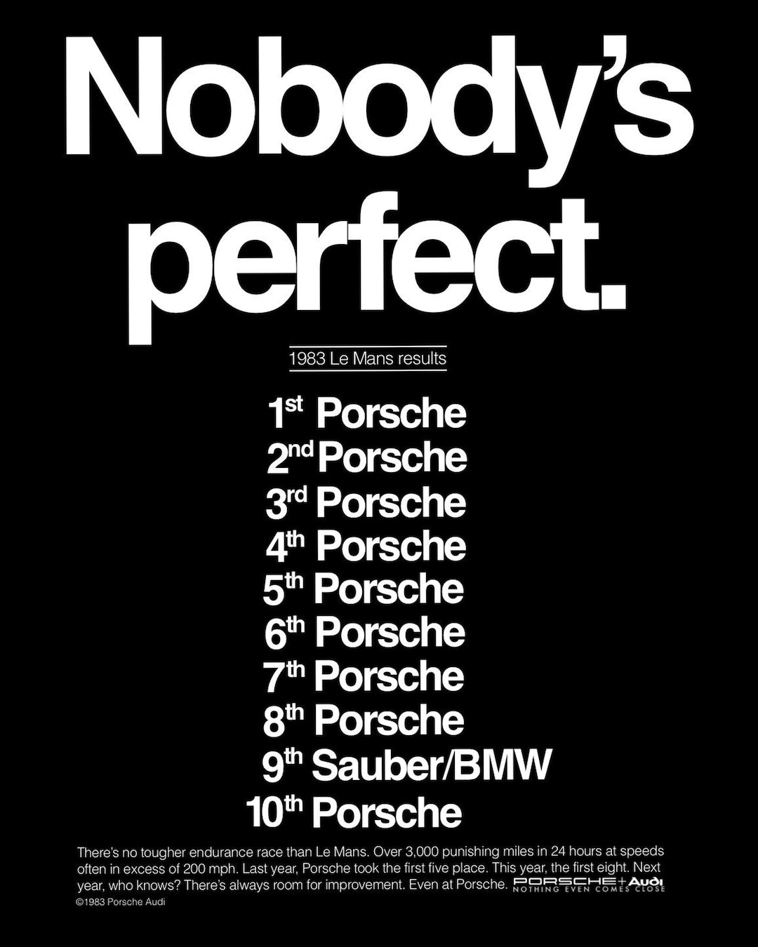 Porsche 956 1983 Le Mans Race Poster 8x10 Print Vintage Racing Retro ...