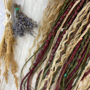 Green Dreadlocks, Blond and Burgundy Synthetic Extensions, Copper Fake ...