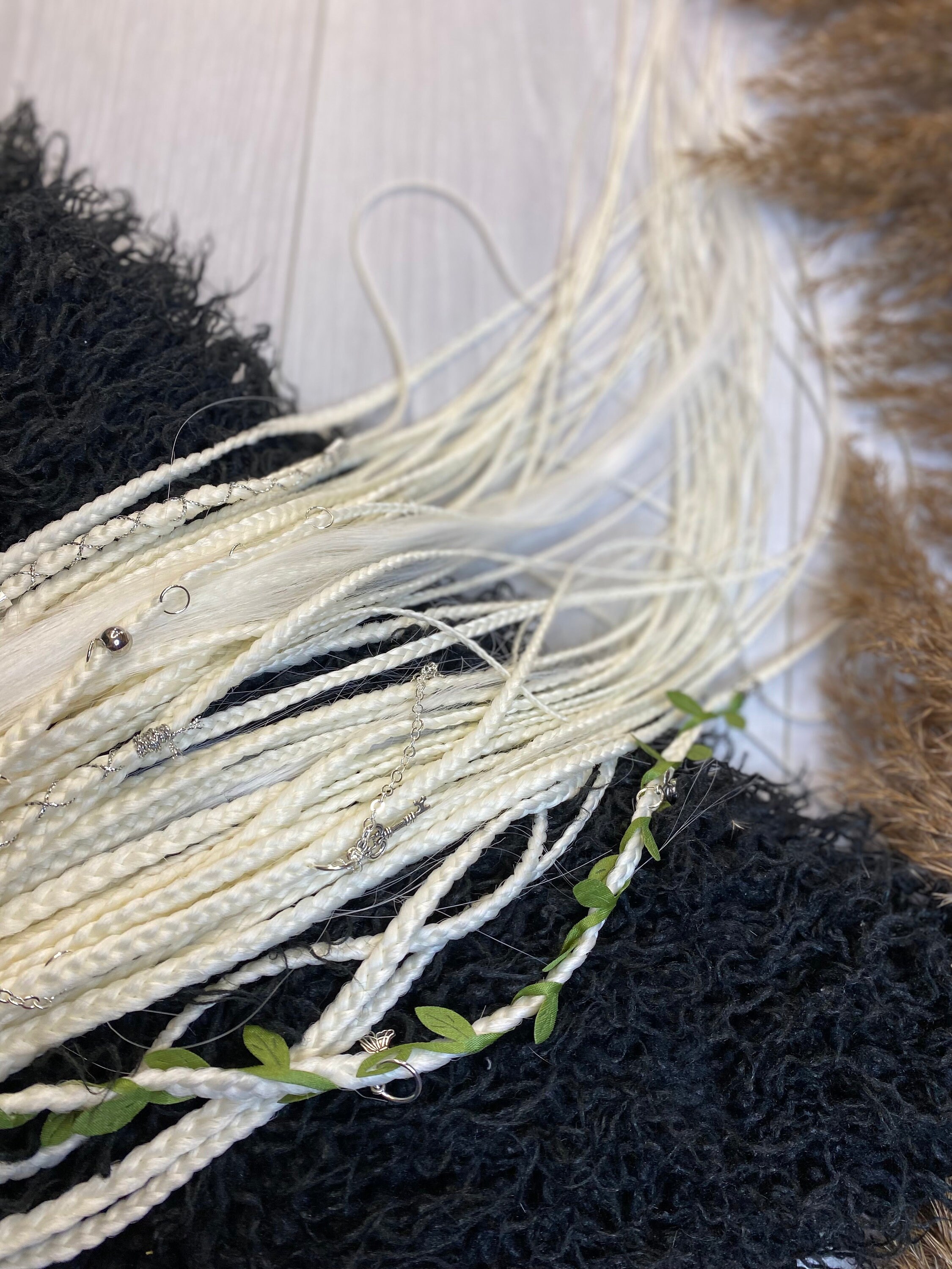 White Blonde Dreadlock Extensions Double or Single Ended, Synthetic ...