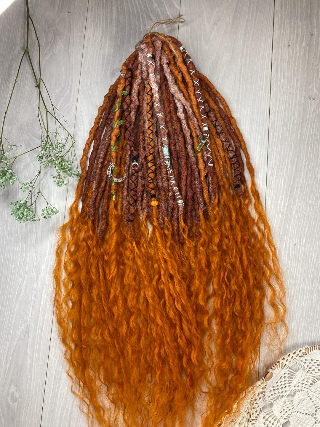 Ginger Dreadlocks, Orange Dreads, Copper Fake Dreads, Crocheted ...