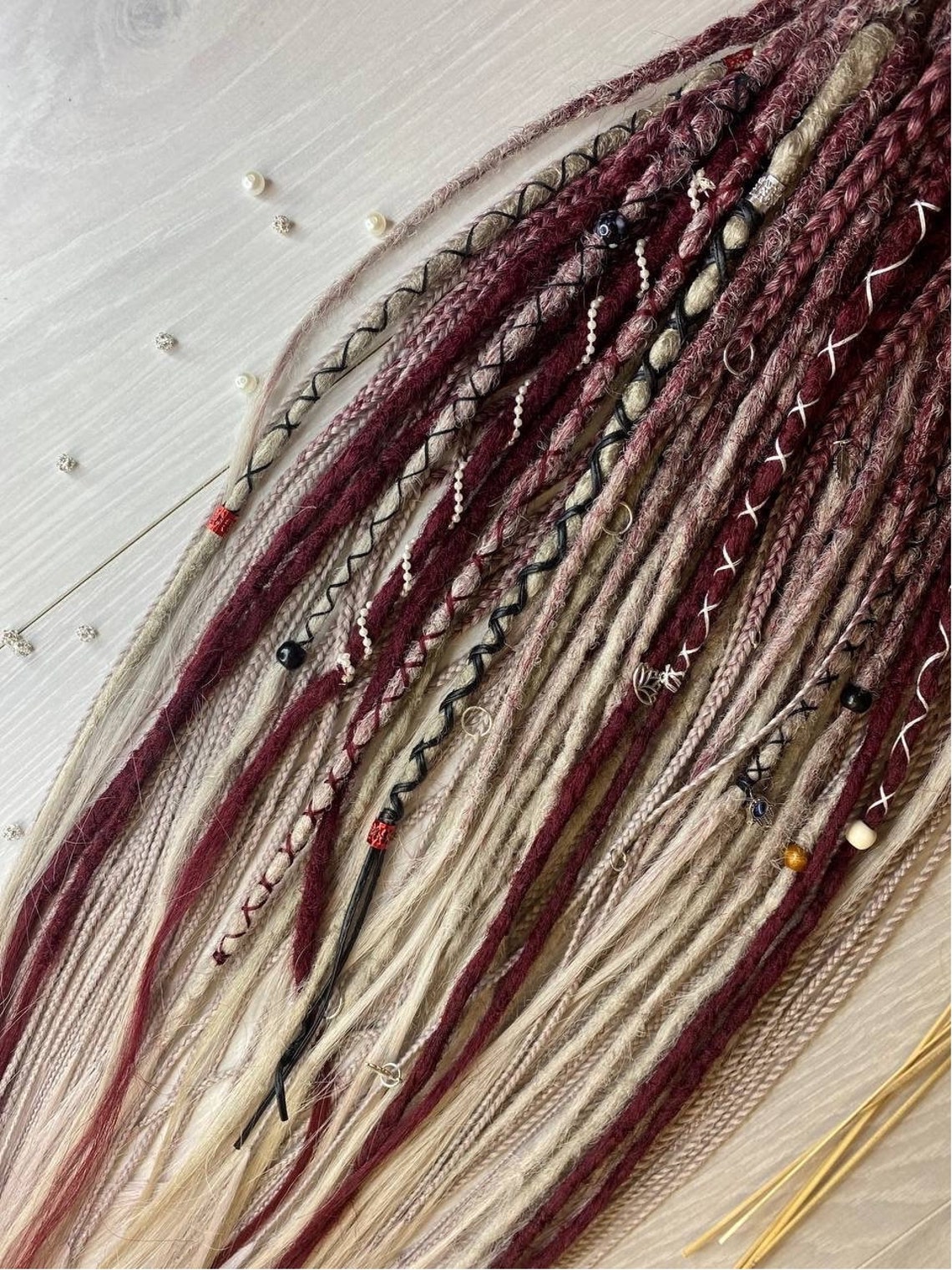 Boho Dreadlocks, Synthetic Dreadlock Extensions, White Double Sided ...