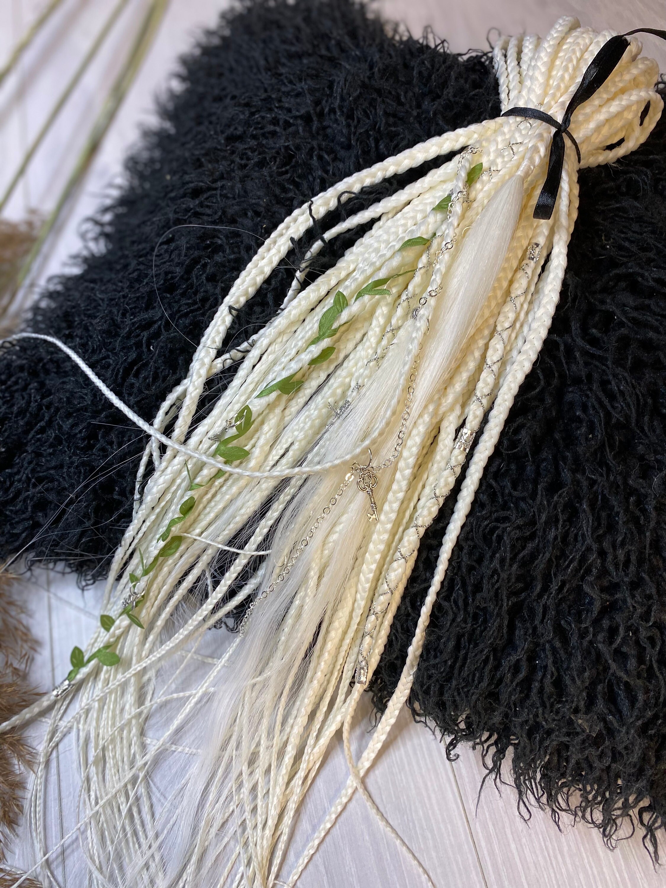 White Blonde Dreadlock Extensions Double or Single Ended, Synthetic ...