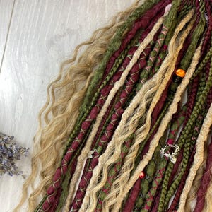 Green Dreadlocks, Blond and Burgundy Synthetic Extensions, Copper Fake ...
