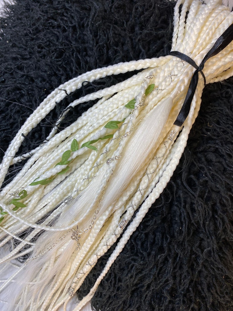 White Blonde Dreadlock Extensions Double or Single Ended, Synthetic ...