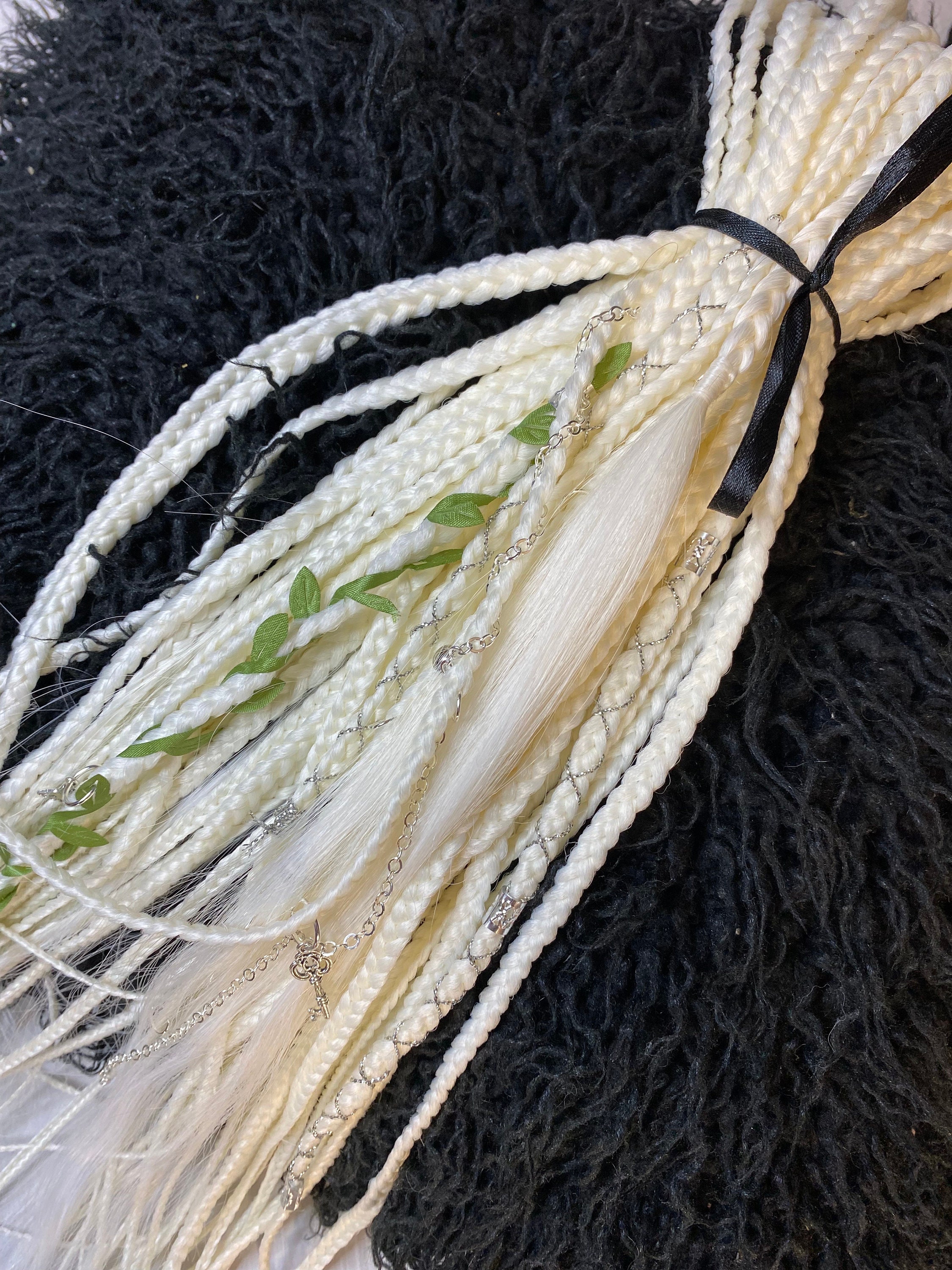 White Blonde Dreadlock Extensions Double or Single Ended, Synthetic ...