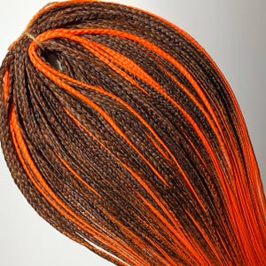 Neon Orange & Dark Brown Braids: Handmade Boho Festival Hair Extensions ...