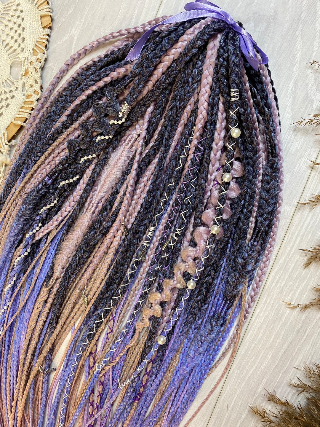 Light Pink Dreads, Violet Dreadlocks, Purple Double Ended Dreads, Light ...