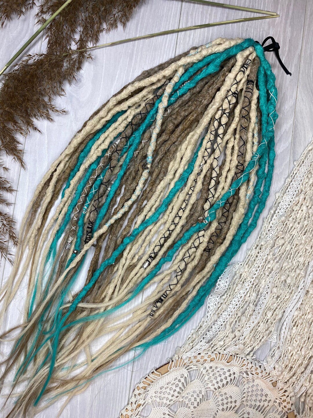 Viking Dread Extension, Blond Crochet Synthetic Dreadlocks, Double ...