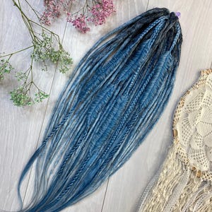 Black Blue Ombre Soft Dreadlocks 50 DE, Synthetic Hair Extensions for ...
