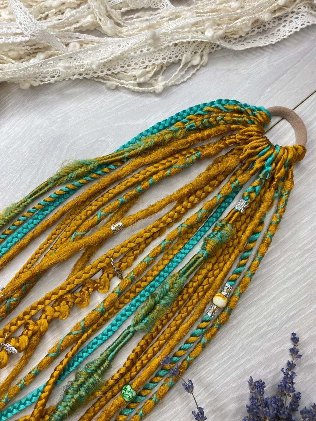 Dreadlocks With an Elastic Band Copper on Green Orange - Etsy UK