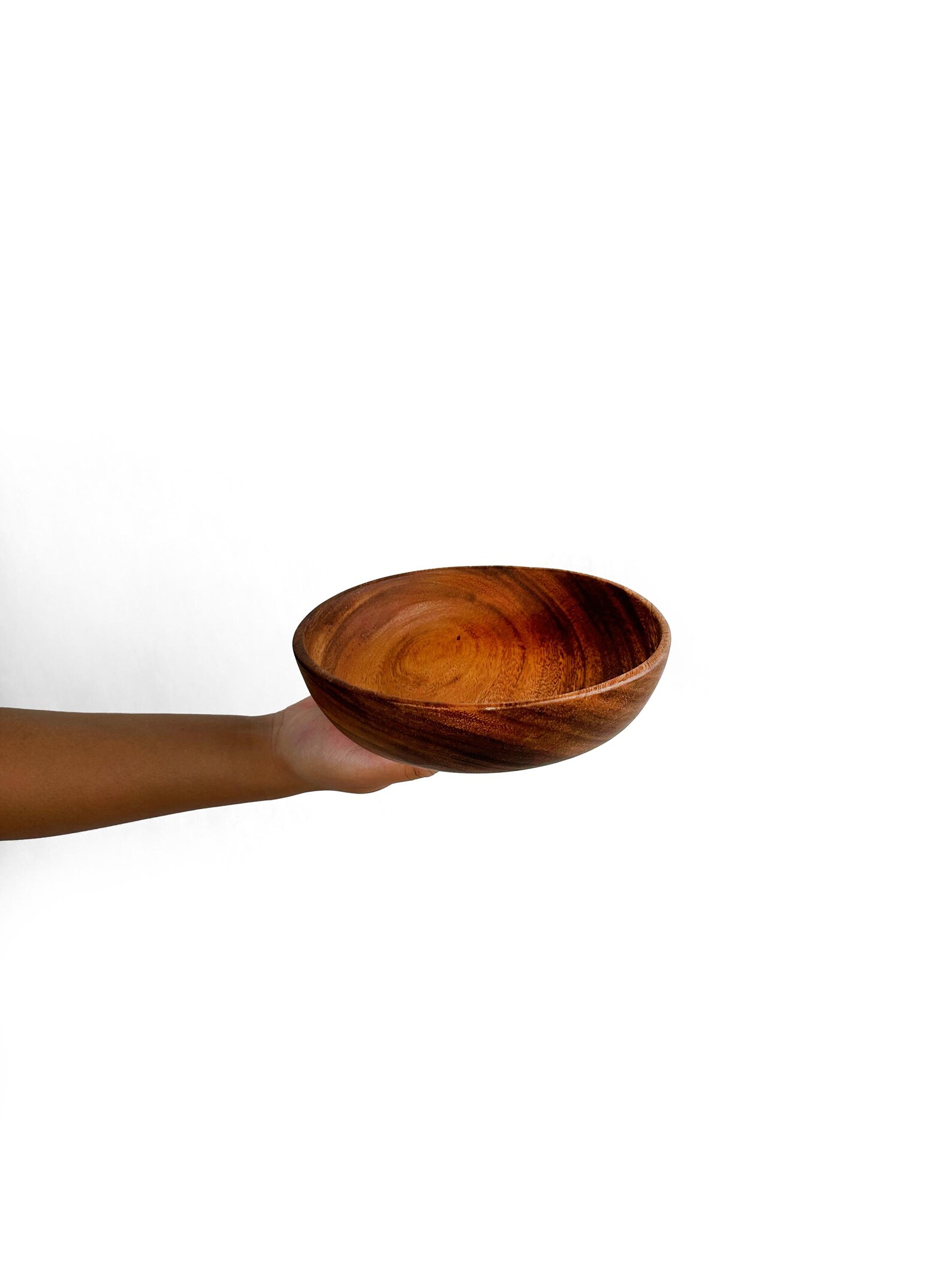 Wooden Open Round Bowl Salad Bowl / Large (2" X 8"), Medium (2" X 6 ...
