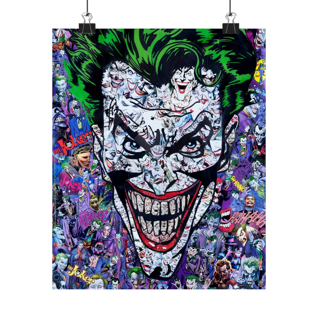 Collage of Chaos Comic Villain Poster, Joker Art Poster, Wall ...