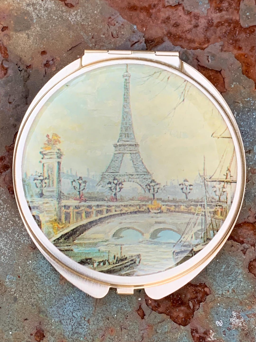 Vintage Eiffel Tower Mirror Compact just Mirrors, No Powder - Etsy