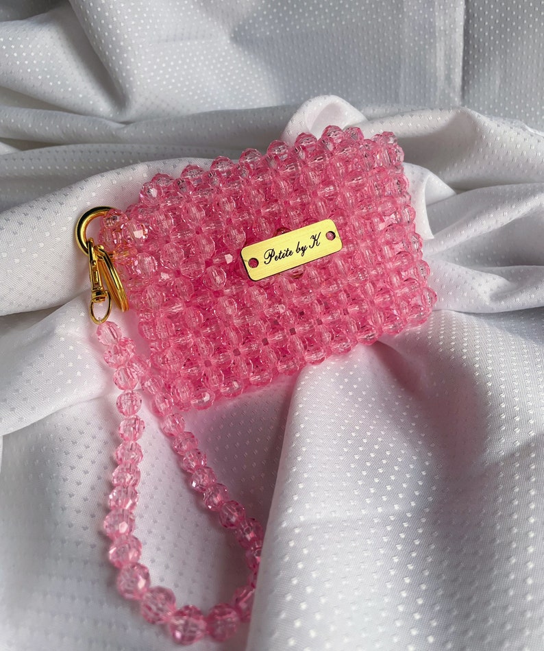 Light Pink Beaded Wristlet Wallet - Etsy