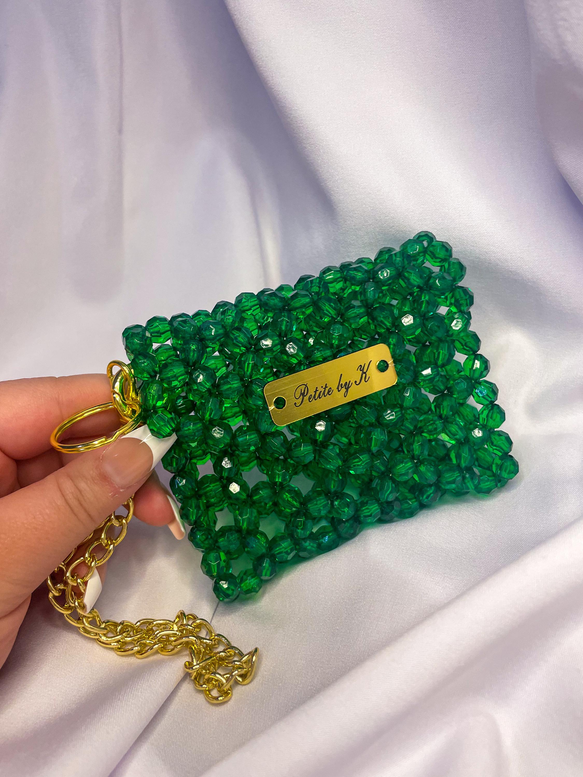 Forest Green Beaded Wristlet Wallet - Etsy