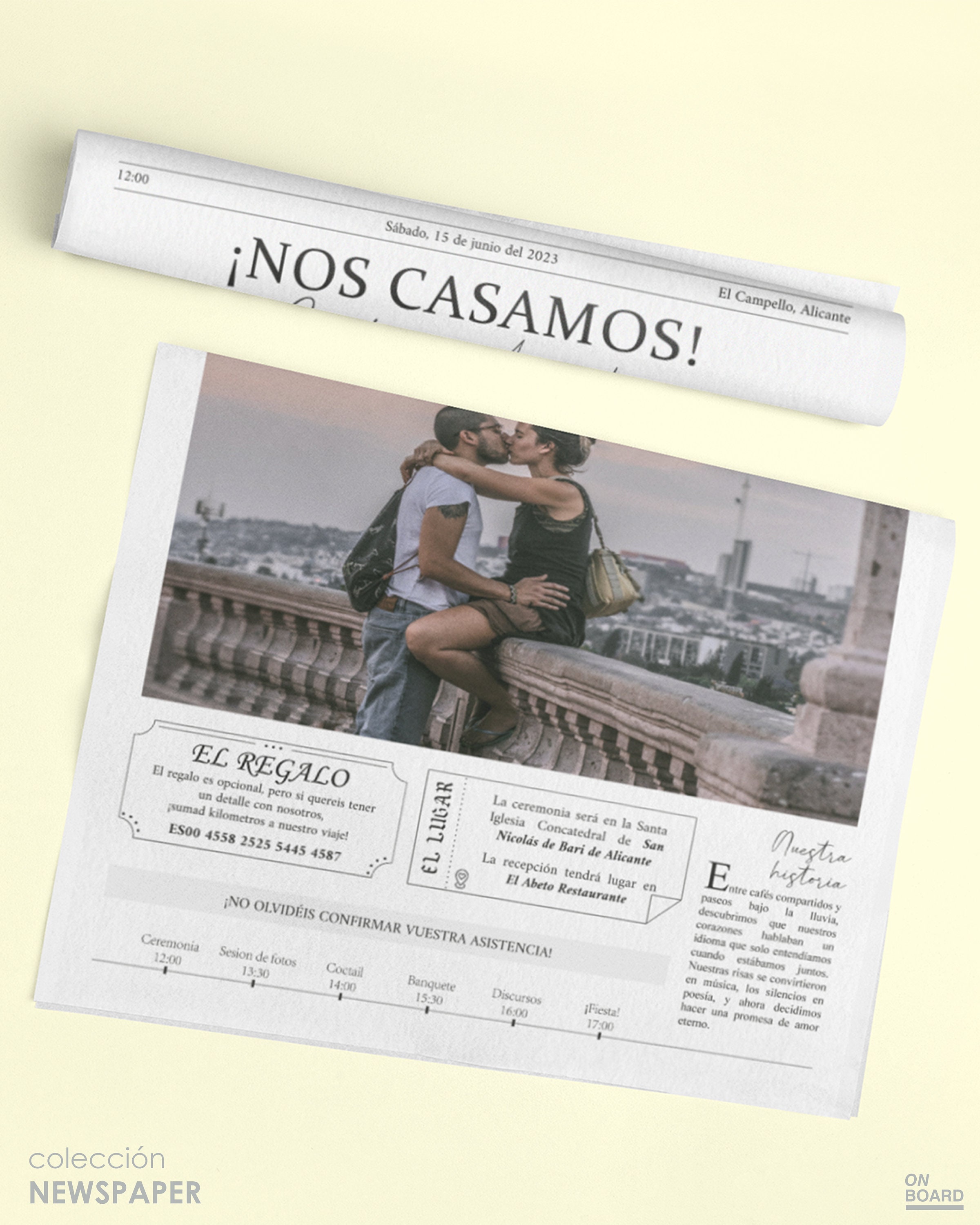 Wedding Invitations, Newspaper Invitation, Newspaper, Diary Invitation ...