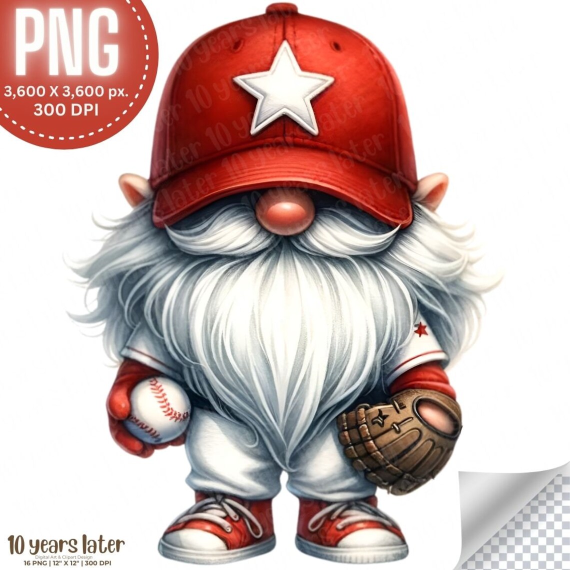 Red Baseball Gnomes High Quality Clipart 16 PNG, Cute Gnomes Baseball ...
