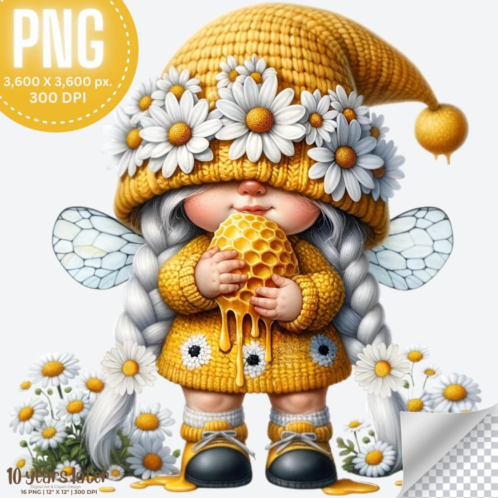 Bumblebee Girl Gnome! Watercolor Female Gnome High Quality Clipart 16 ...