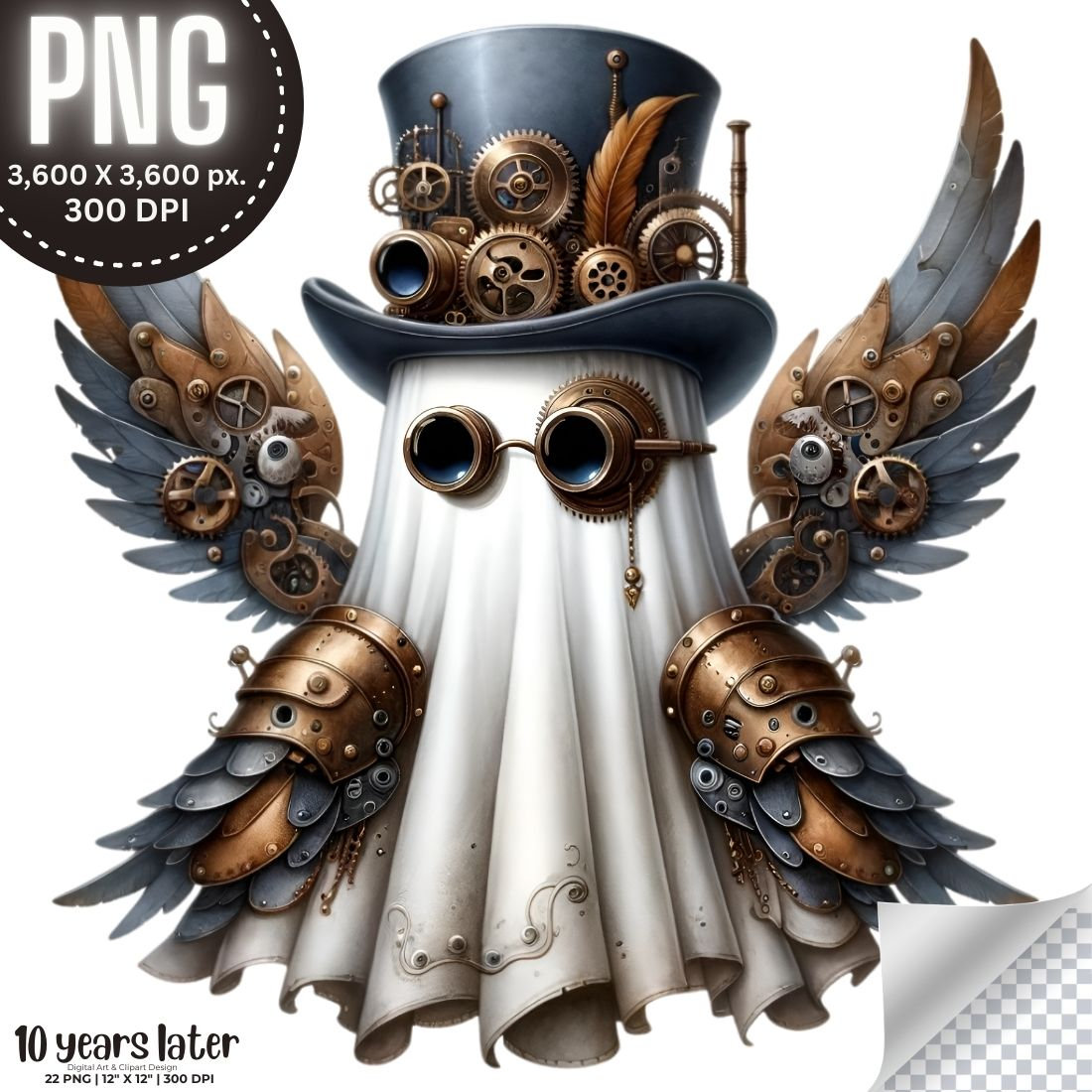 Steampunk Ghost High Quality Clipart 22 PNG Cute Ghost Steampunk Clipart, Steampunk PNG Graphics ...