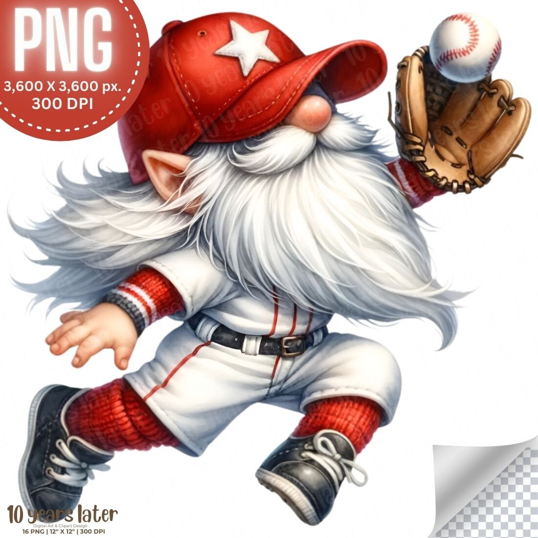 Red Baseball Gnomes High Quality Clipart 16 PNG, Cute Gnomes Baseball ...