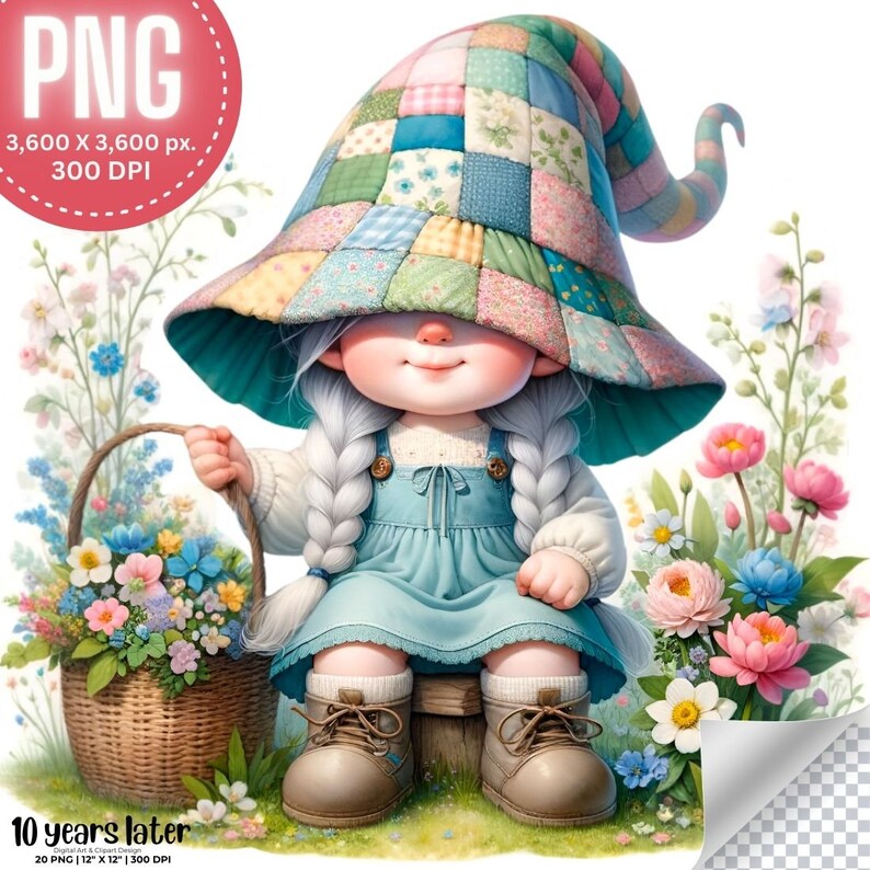 Spring Girl Gnome 20 High Quality Pngs Cute Female Gnome, Easter Girl ...