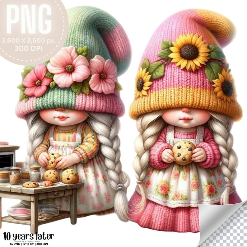 Spring Summer Girl Gnomes Digital Clipart Collection 14 Pngs ...