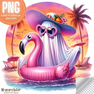 Watercolor Tropical Sunsets Ghost High Quality Clipart 16 PNG, Cute ...