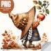 Fall Season Girl Gnome Clip Arts 15 Pngs Cute Female Gnome Watercolor ...