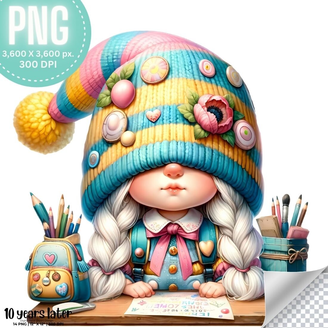 School's Out Gnome Girl Digital Clipart Collection 14 Pngs, Summer ...