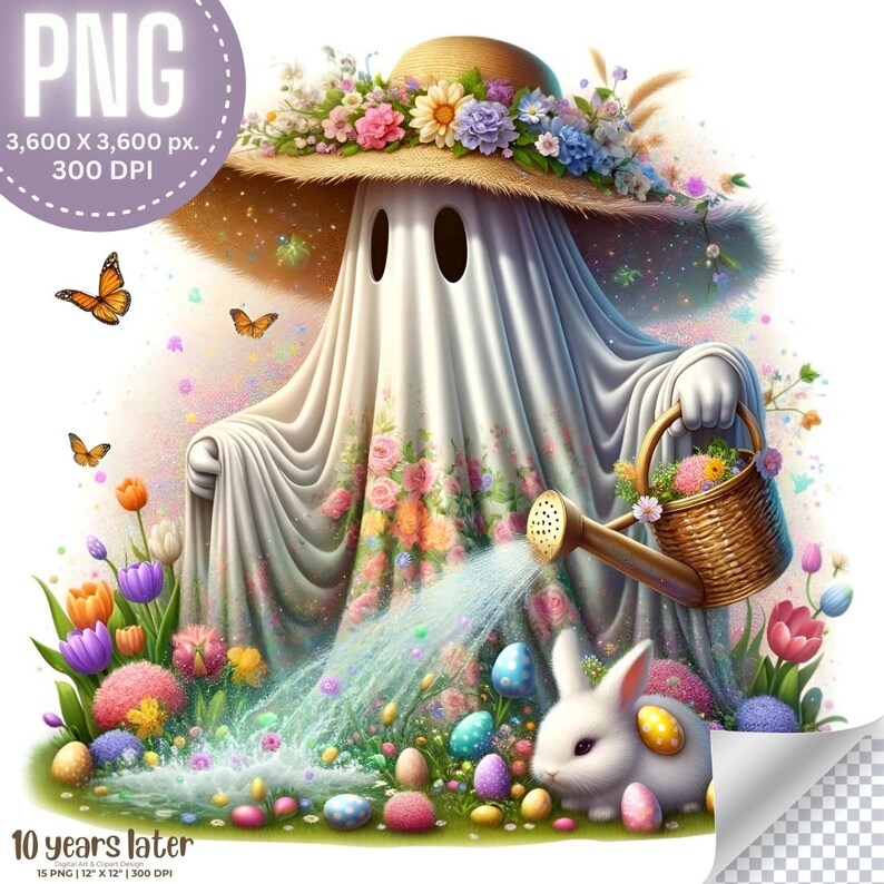 Easter Ghost Hight Quality Clipart 15 PNG | Cute Ghost Easter Eggs ...