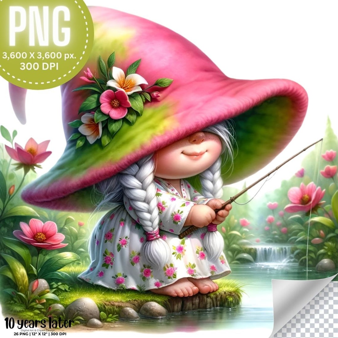 Tropical Girl Gnome 26 High-quality Pngs | Cute Female Gnome, Summer ...