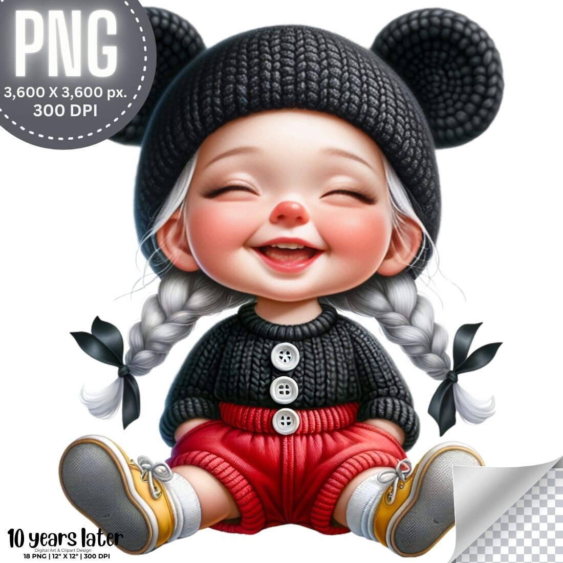 Mouse Girl Gnome Clip Arts 18 Pngs Cute Female Gnome Watercolor, Mice ...