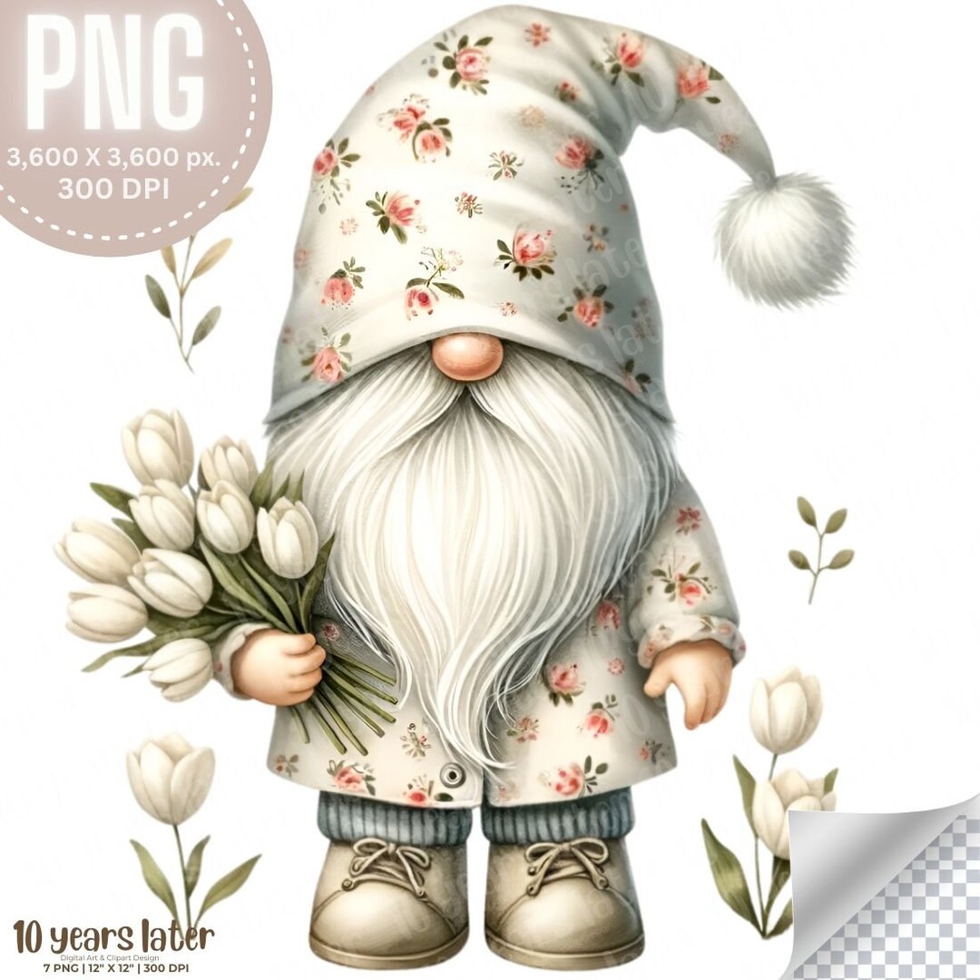 Pastel Spring Gnome 7 High Quality PNG | Spring Garden Gnome Clip Art ...