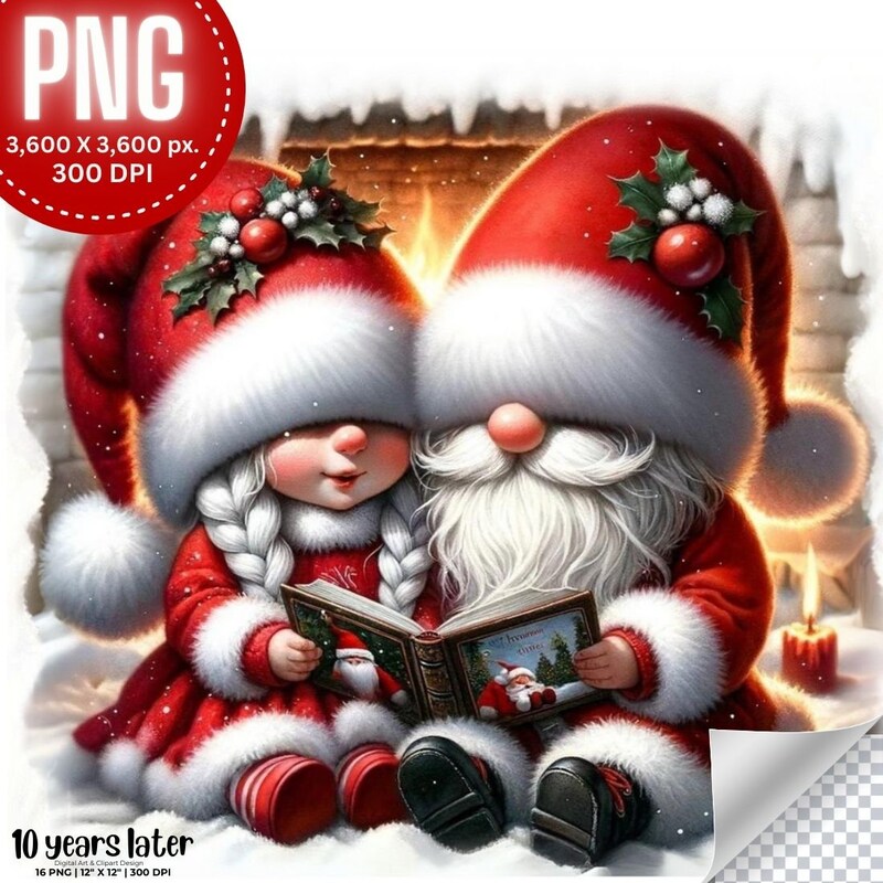 Gnome Christmas Clipart - Etsy