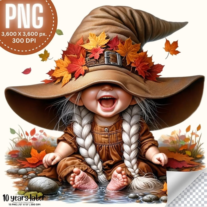 Fall Season Girl Gnome Clip Arts 15 Pngs | Cute Female Gnome Watercolor ...