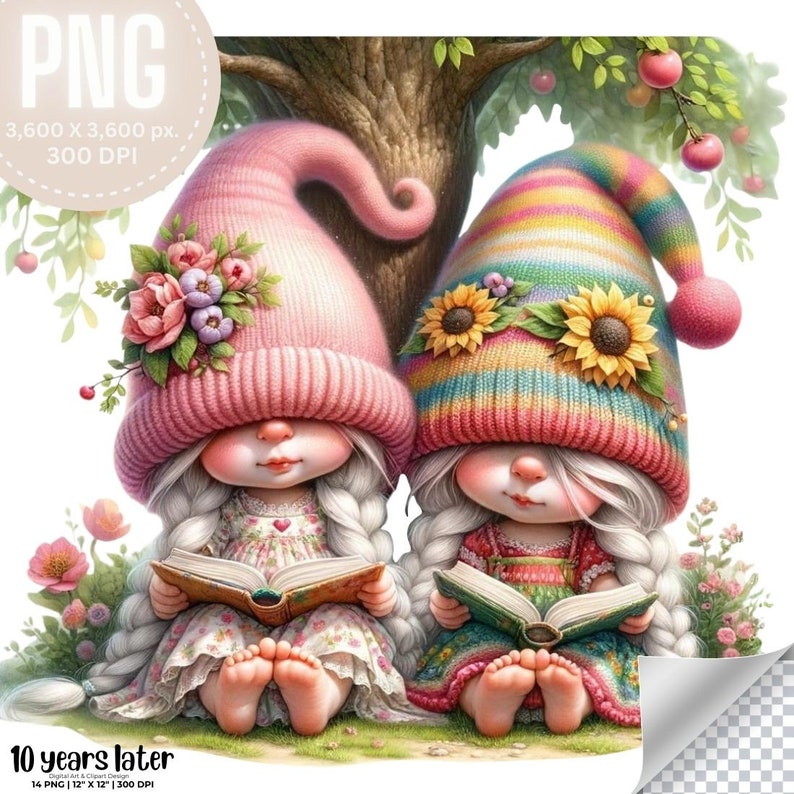 Spring Summer Girl Gnomes Digital Clipart Collection 14 Pngs ...