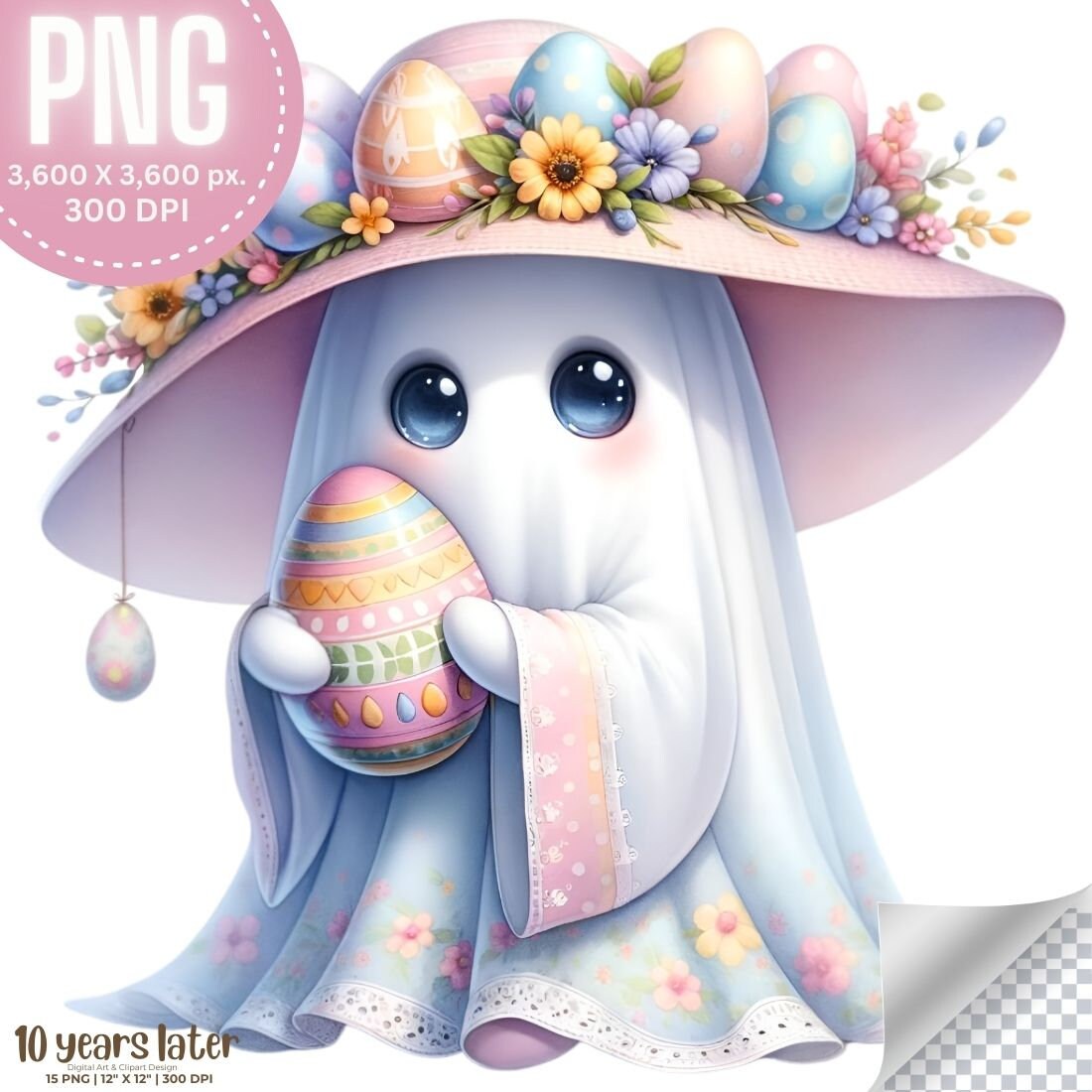 Sweet Pinky Cute Easter Ghost Hight Quality Clipart 15 PNG Bunny Ghost ...