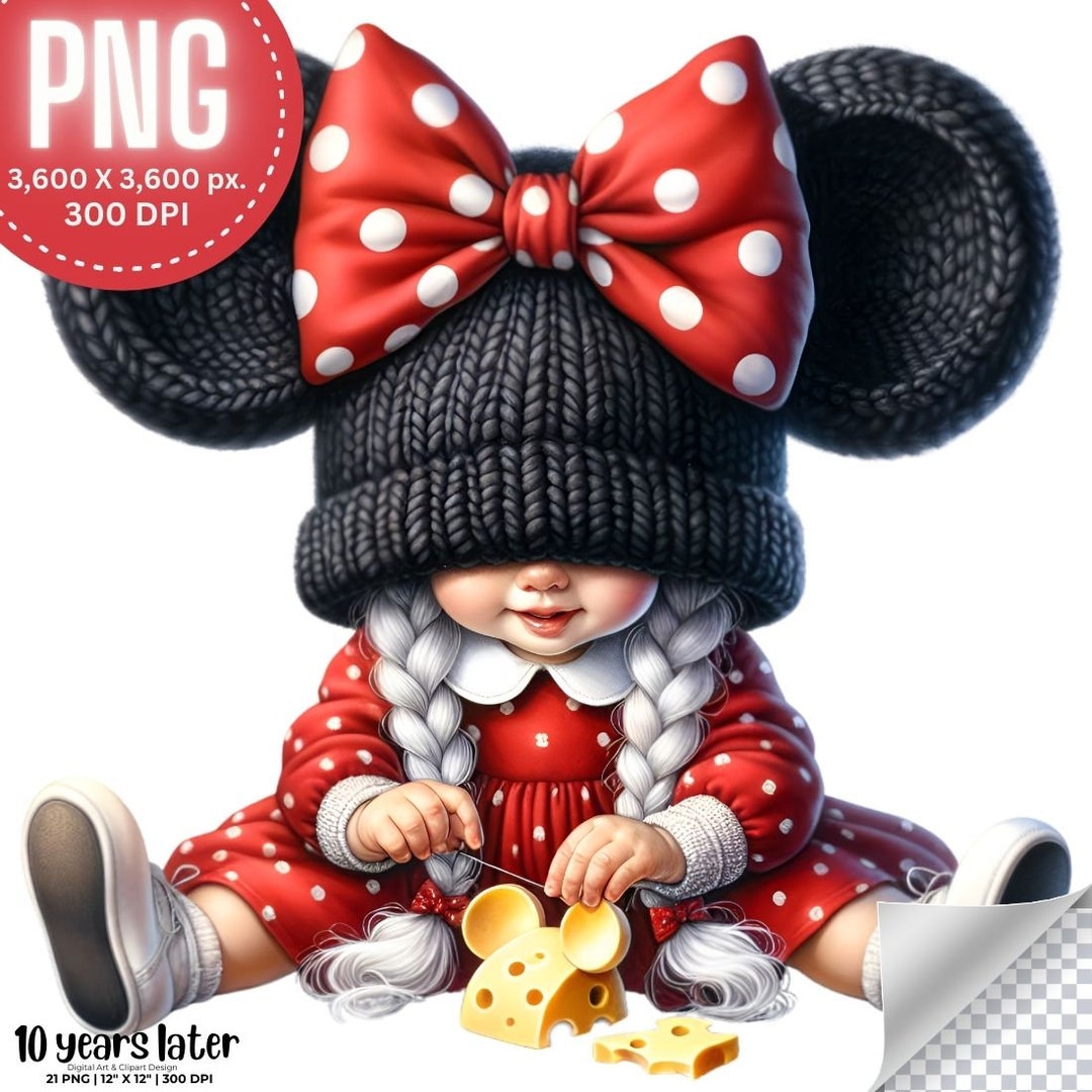 Mice Girl Gnome Clip Arts 21 Pngs | Cute Female Gnome Watercolor, Mouse ...