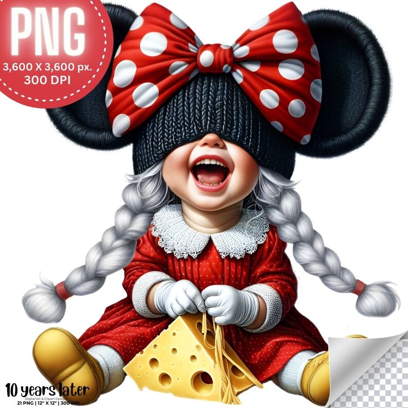 Mice Girl Gnome Clip Arts 21 Pngs Cute Female Gnome Watercolor, Mouse ...