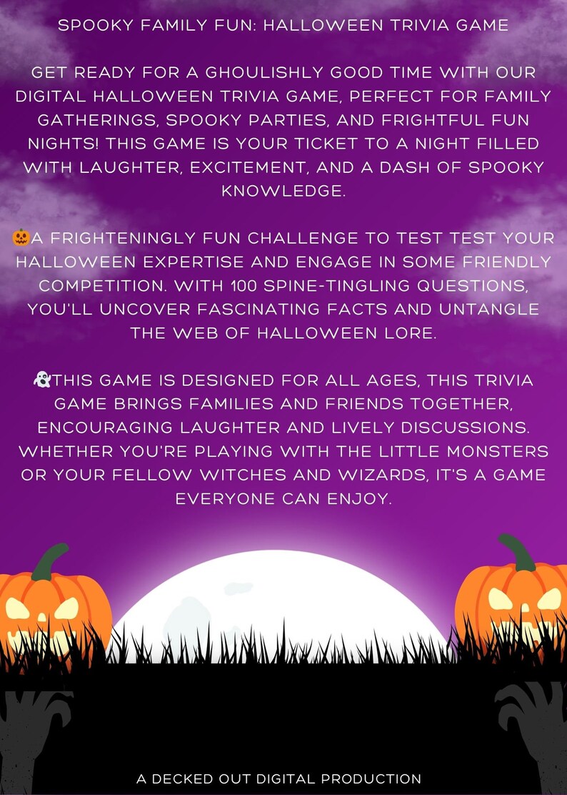 Halloween Spooky Family Trivia Game - Etsy