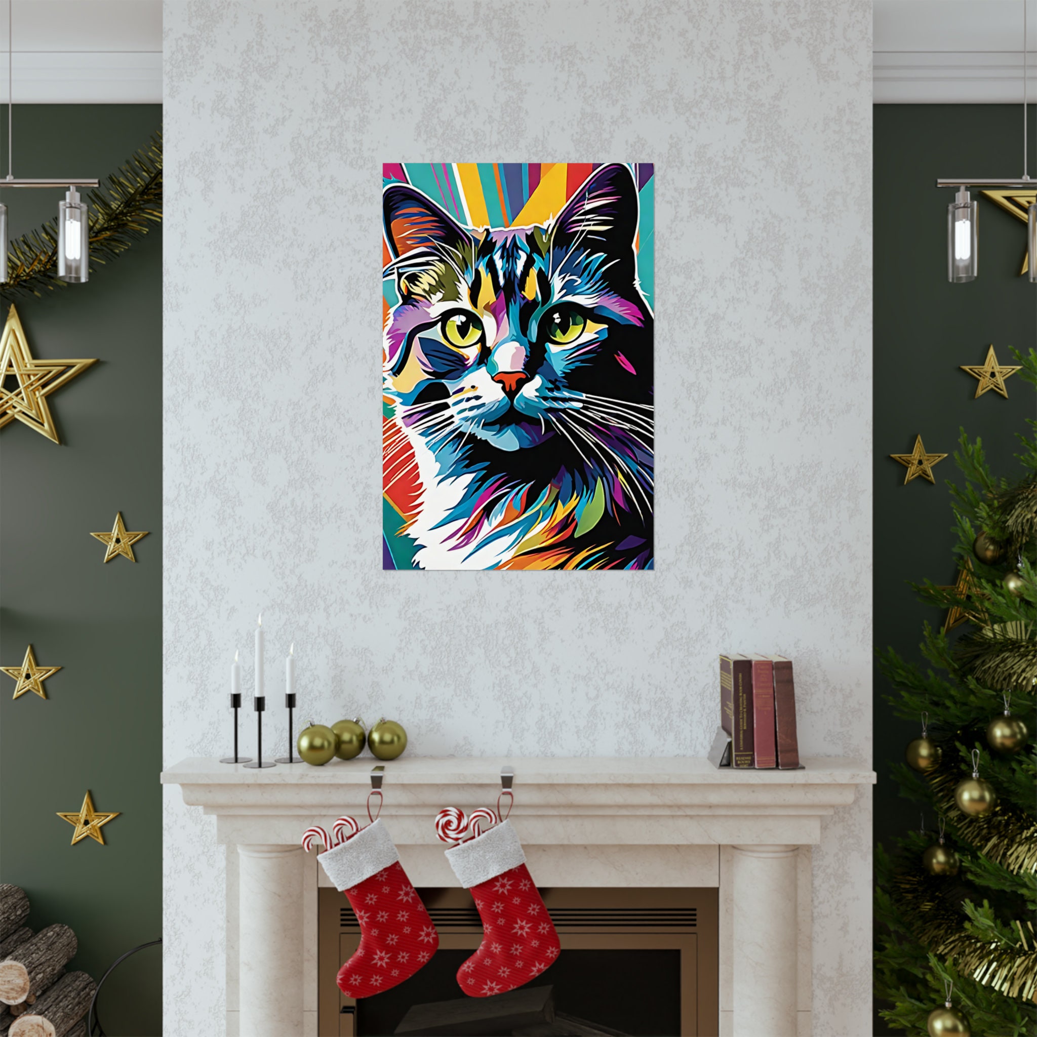 Playful Cat Neo-pop Art: Vibrant Contemporary Pop Culture Cat Painting ...