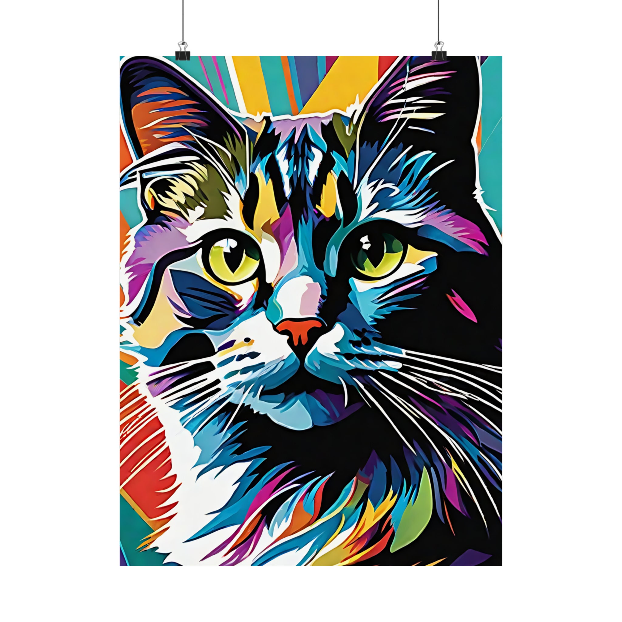 Playful Cat Neo-pop Art: Vibrant Contemporary Pop Culture Cat Painting ...